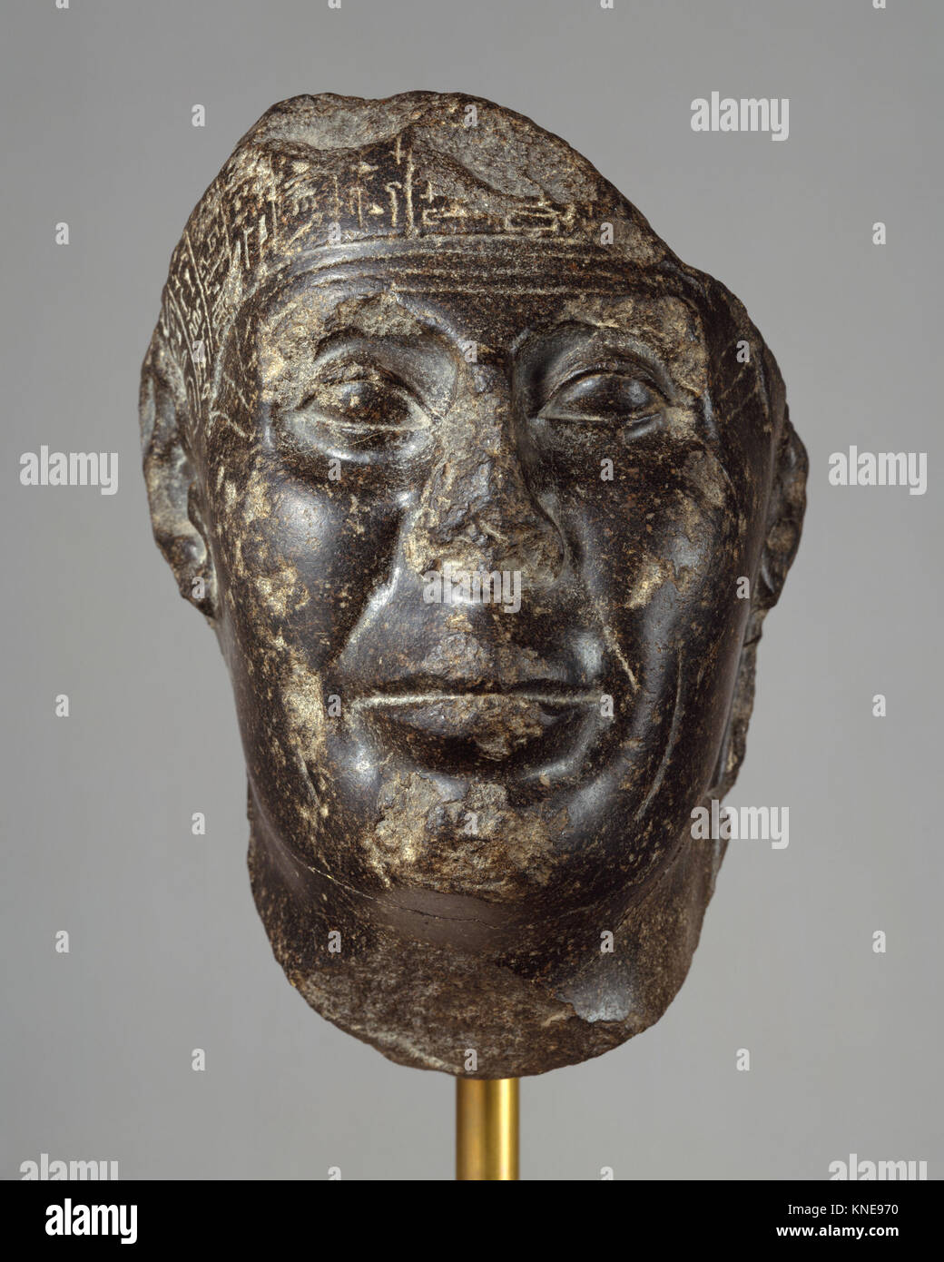 This ancient statue head from the MET collection features inscriptions ...