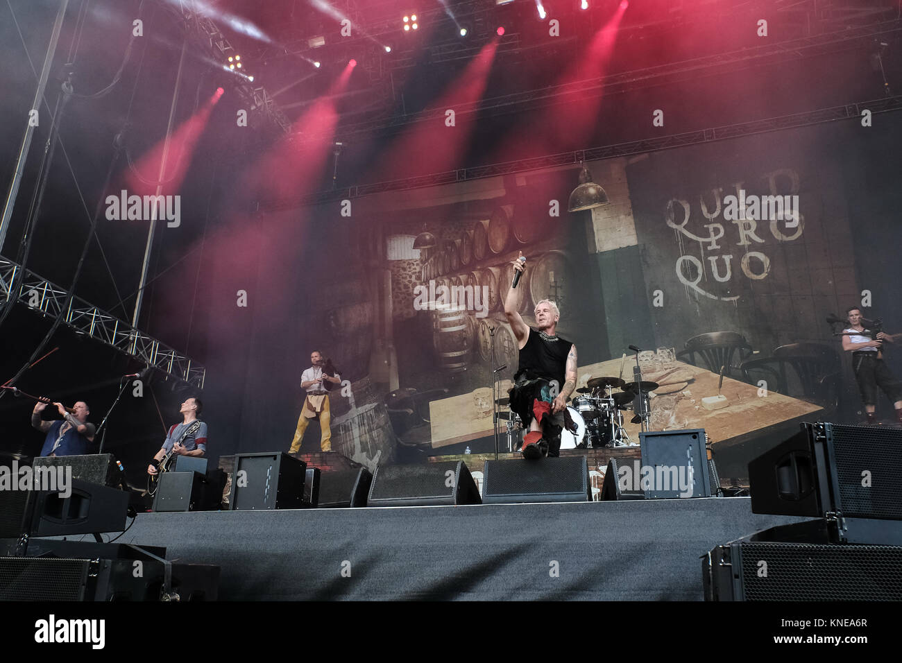 The German power metal band In Extremo performs a live concert at the ...