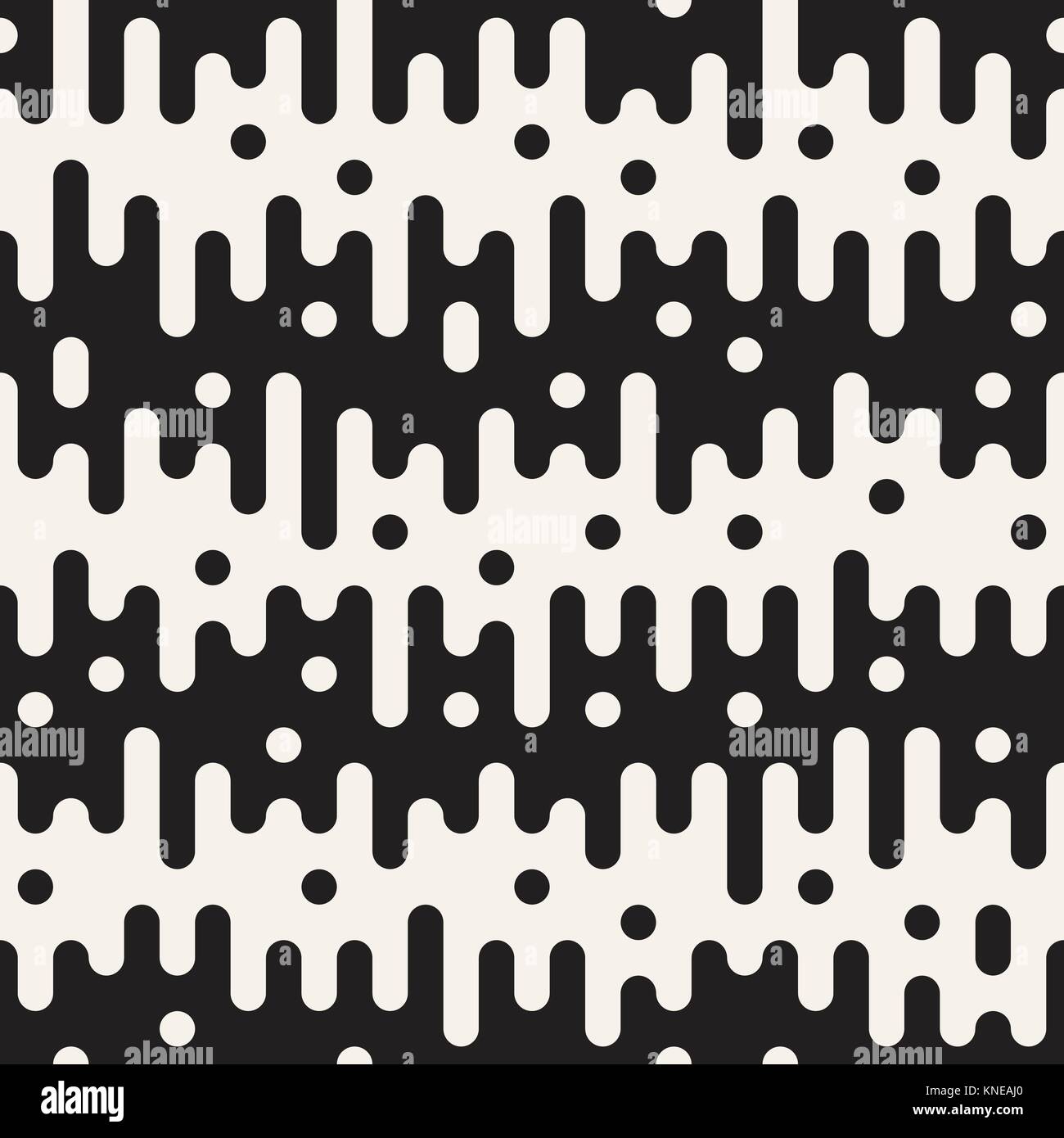 Vector seamless pattern with geometric spots. Monochrome random line ...