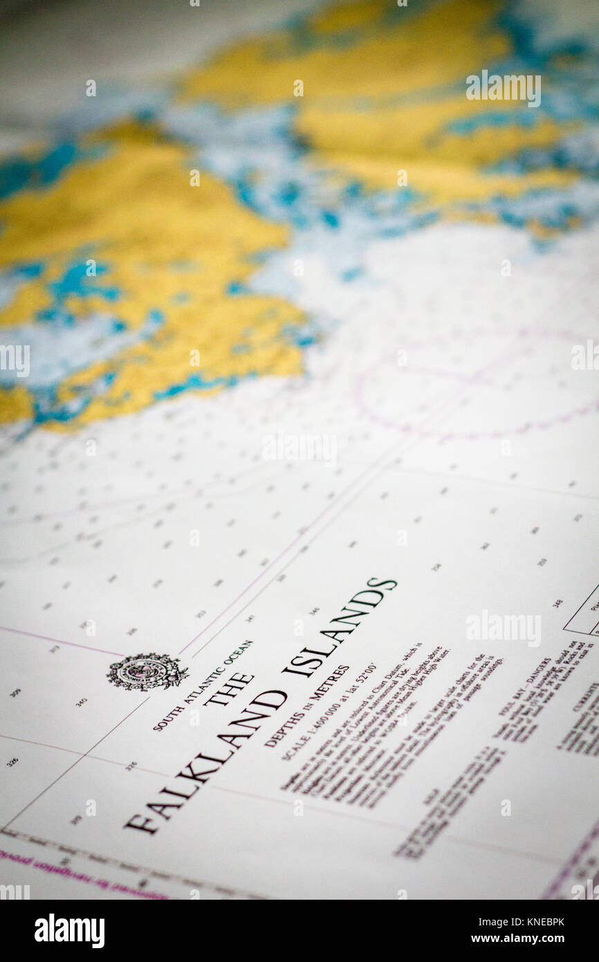 Navigational chart of the Falklands Stock Photo - Alamy