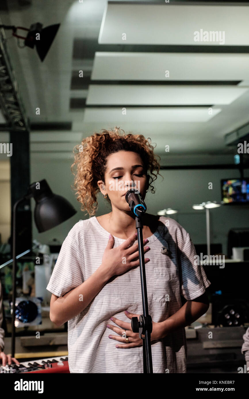 The English singer and songwriter Izzy Bizu performs live at the Joiz ...