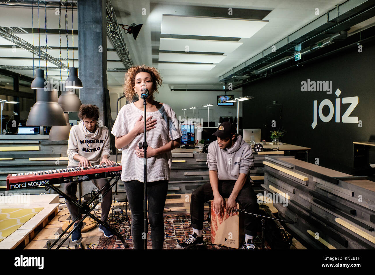 The English singer and songwriter Izzy Bizu performs live at the Joiz ...