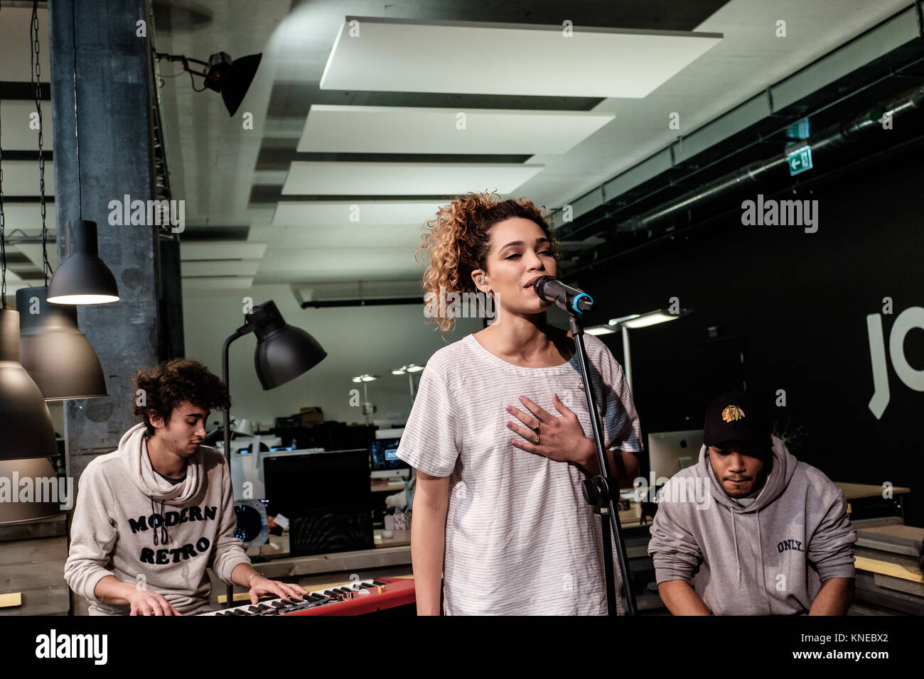 The English singer and songwriter Izzy Bizu performs live at the Joiz ...