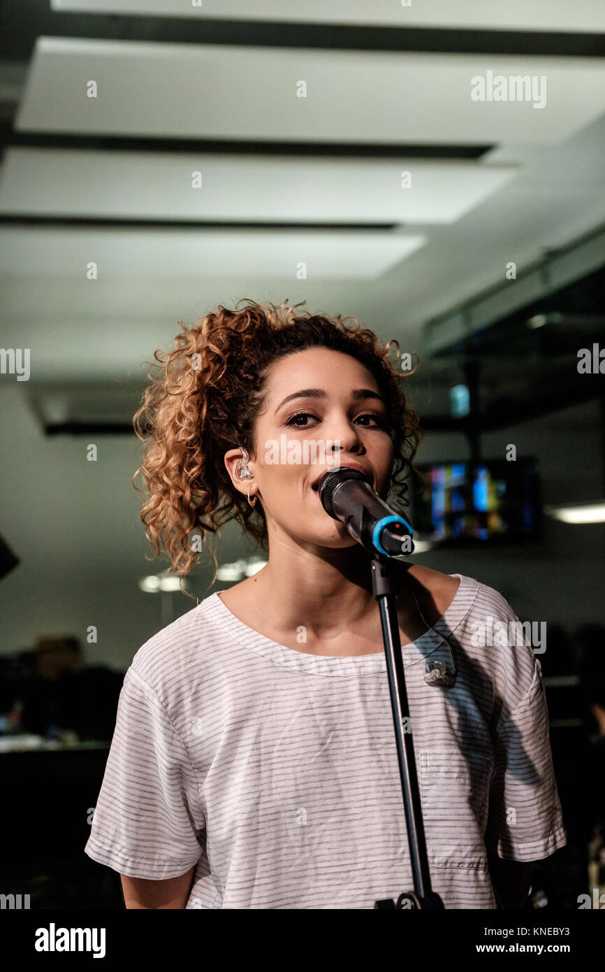 The English singer and songwriter Izzy Bizu performs live at the Joiz ...