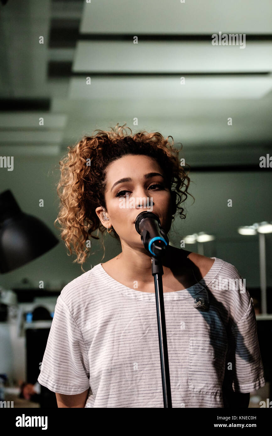 The English singer and songwriter Izzy Bizu performs live at the Joiz ...