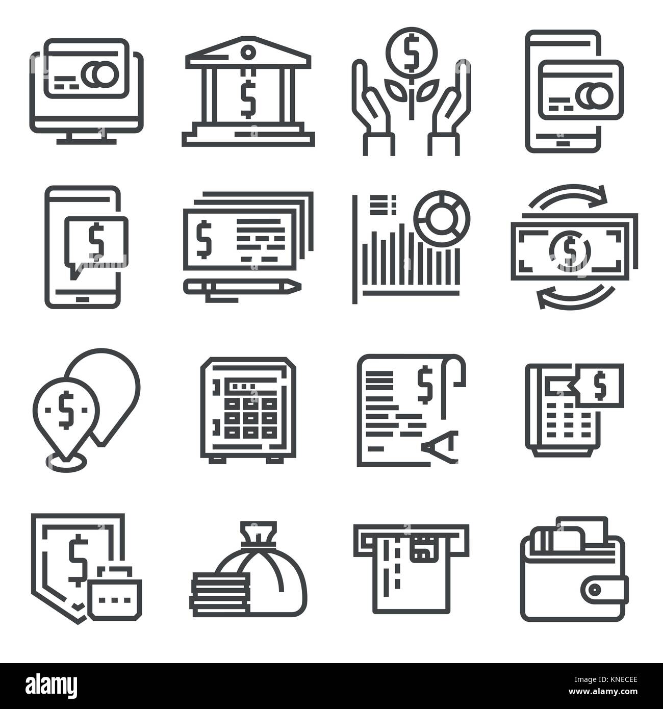 Simple Set of Money Related Line Icons Stock Vector Image & Art - Alamy