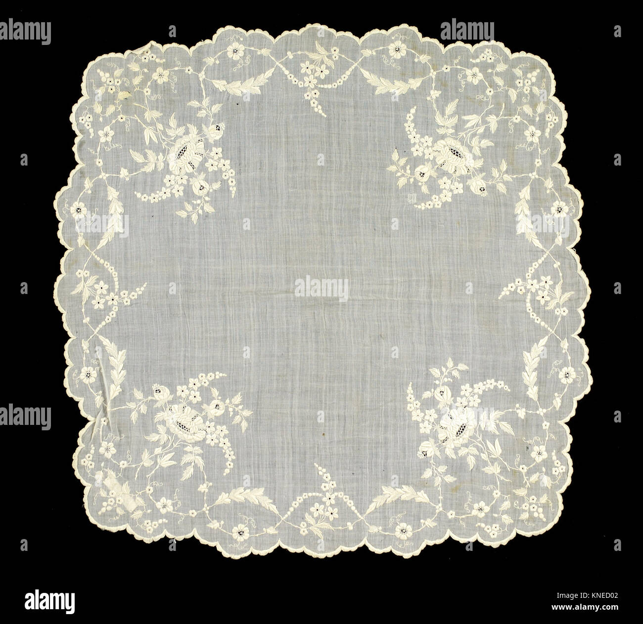 This handkerchief, part of the MET collection, is a textile example ...