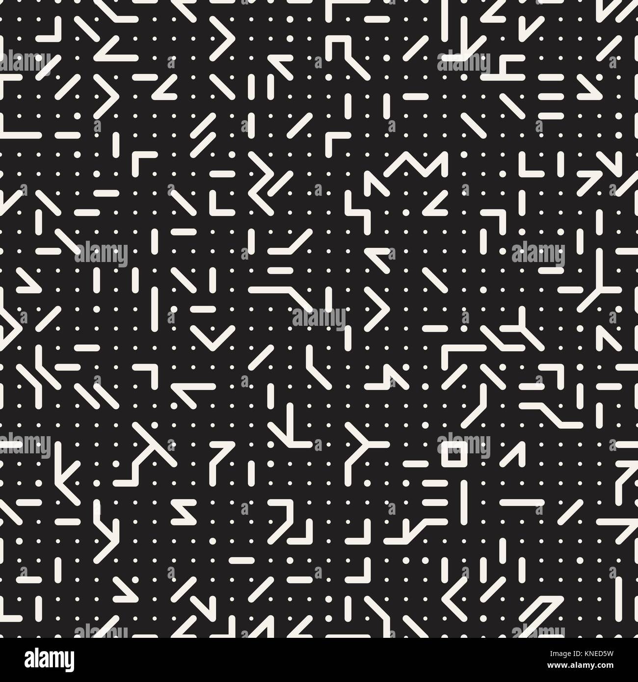 Irregular Tangled Shapes. Abstract Geometric Background Design. Vector Seamless Black and White ...