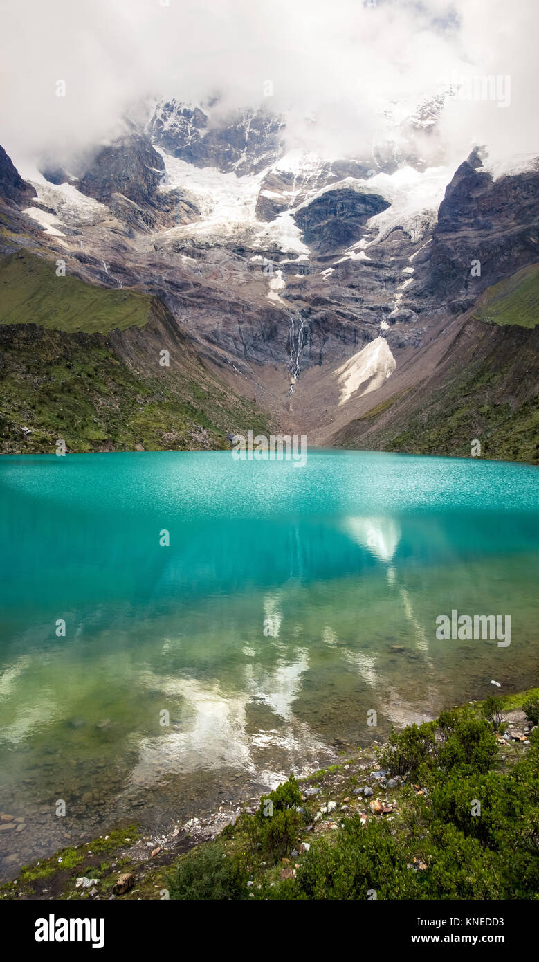 Humantay lake in Peru on Salcantay mountain in the Andes at 5473m ...
