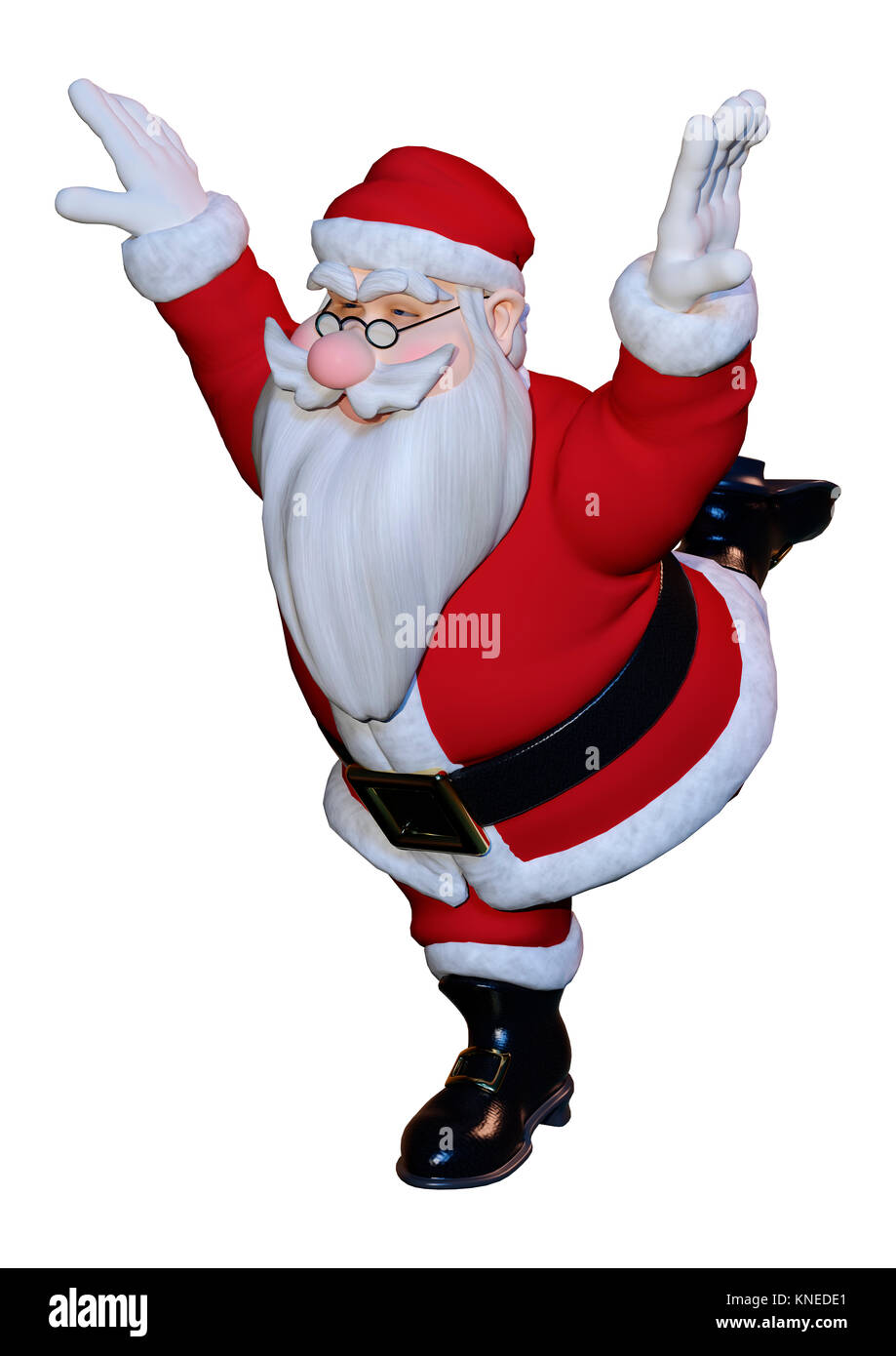 3D rendering of Christmas Santa exercising isolated on white background ...