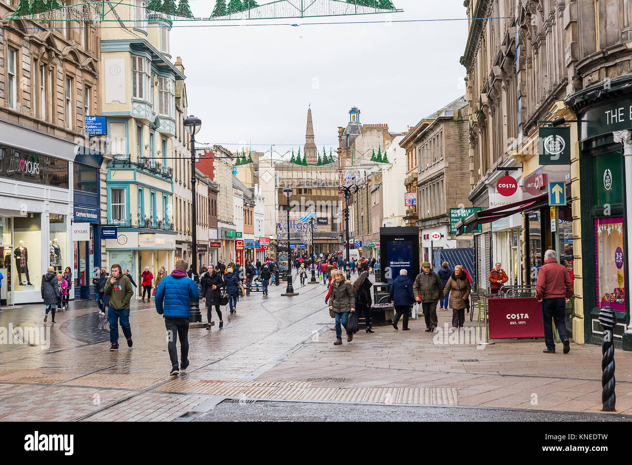 Dundee,Scotland,UK-Dercember 05,2017: The city centre of Dundee with ...