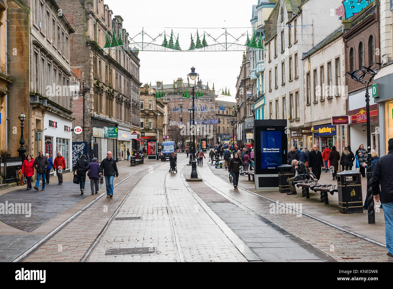 Dundee,Scotland,UK-Dercember 05,2017: The city centre of Dundee with ...