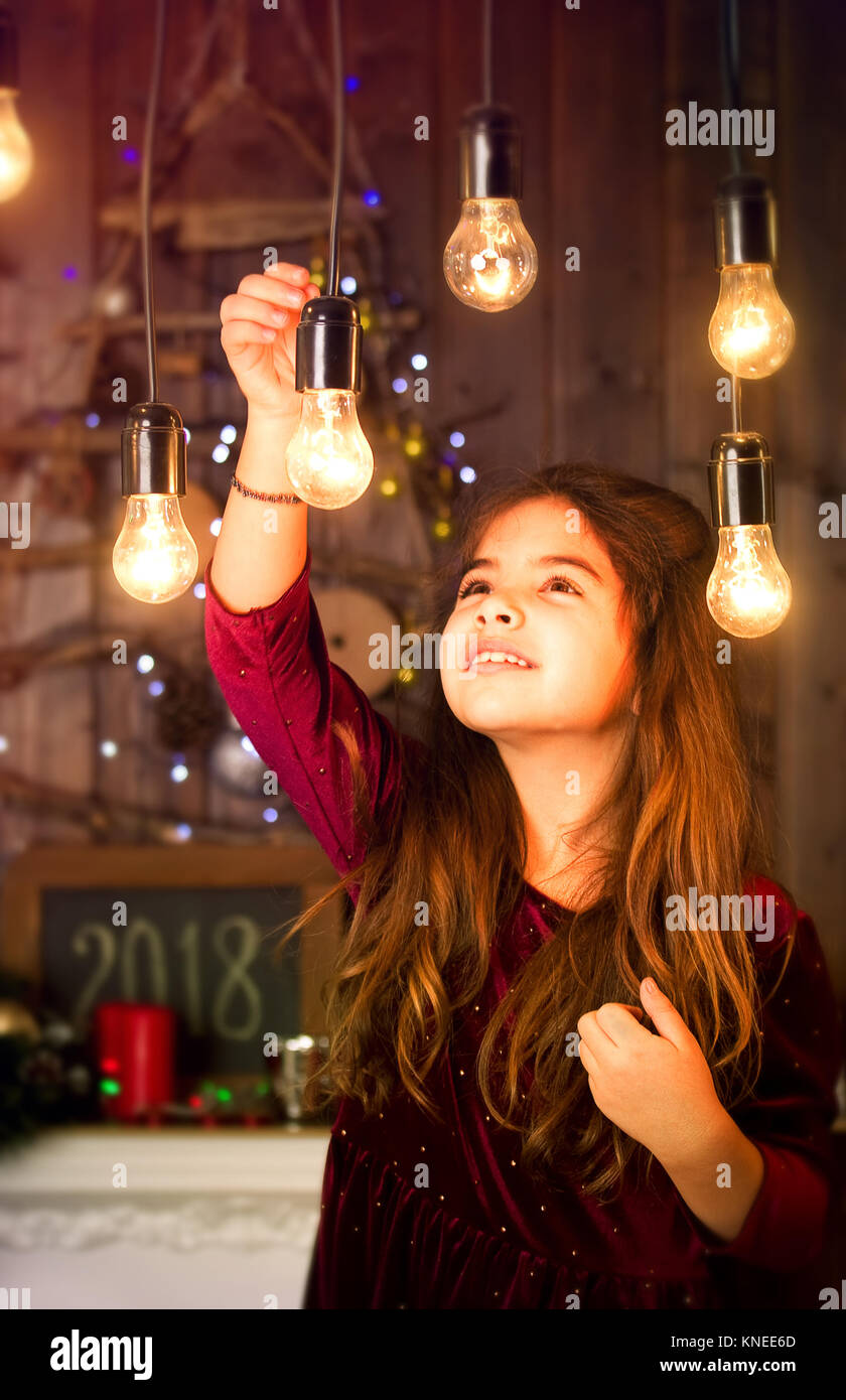 little girl lamp studio Stock Photo - Alamy