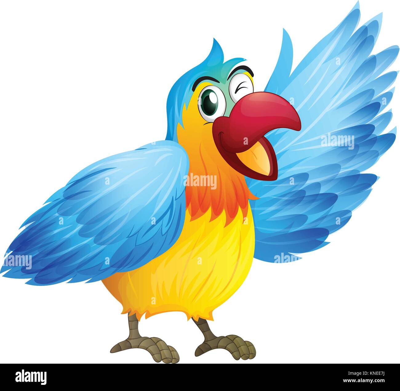 Illustration of a smiling parrot on a white background Stock Vector ...