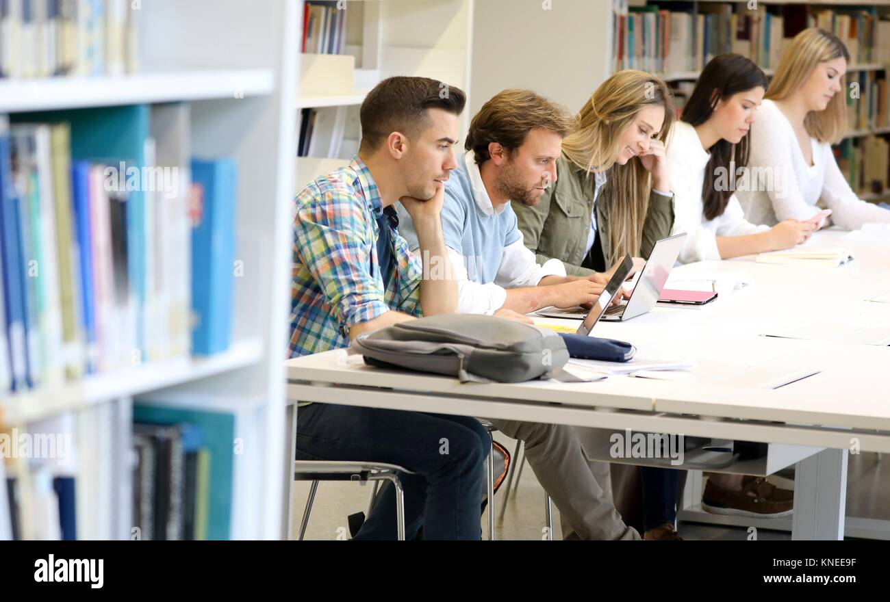 Students in the library, University of the Basque Country, Donostia ...