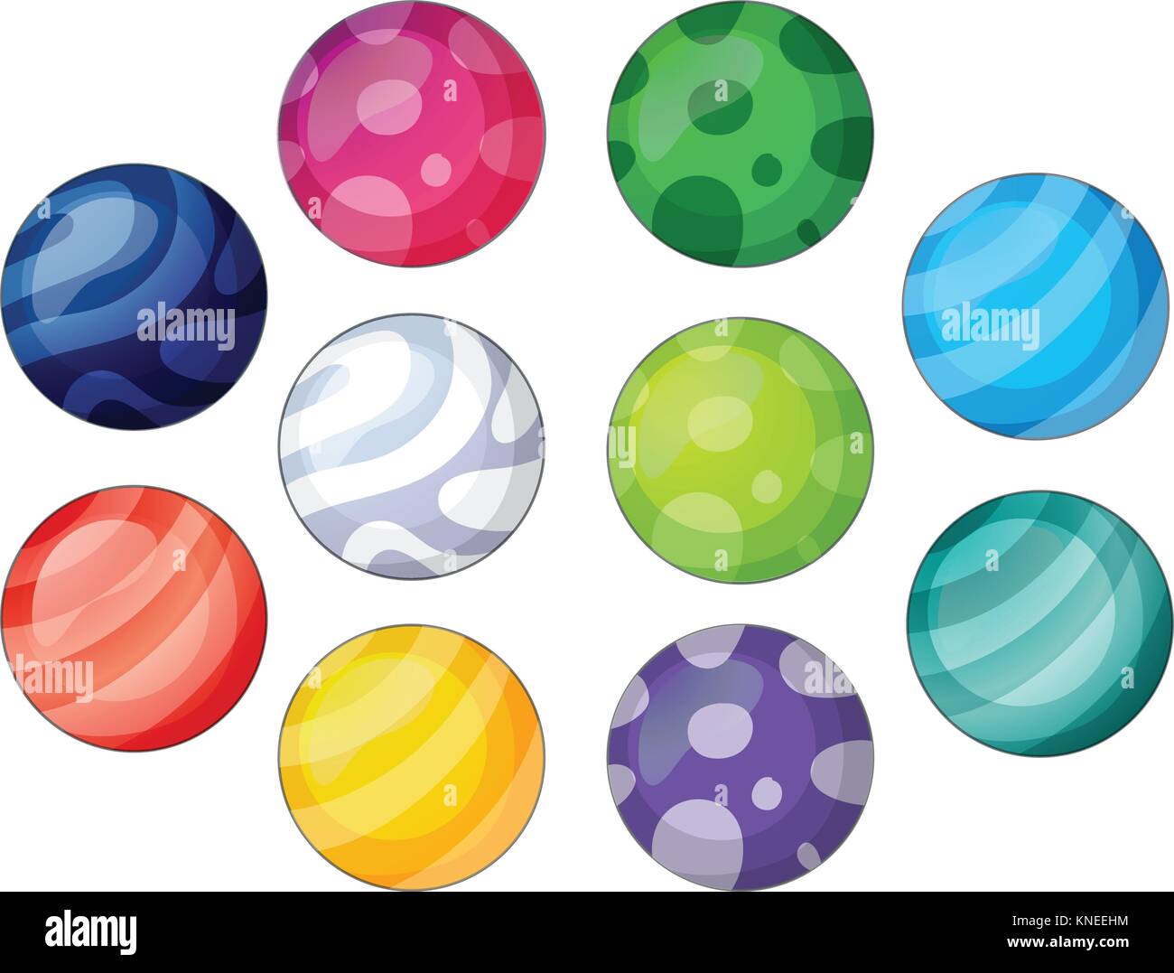 Illustration of a group of balls on a white background Stock Vector ...