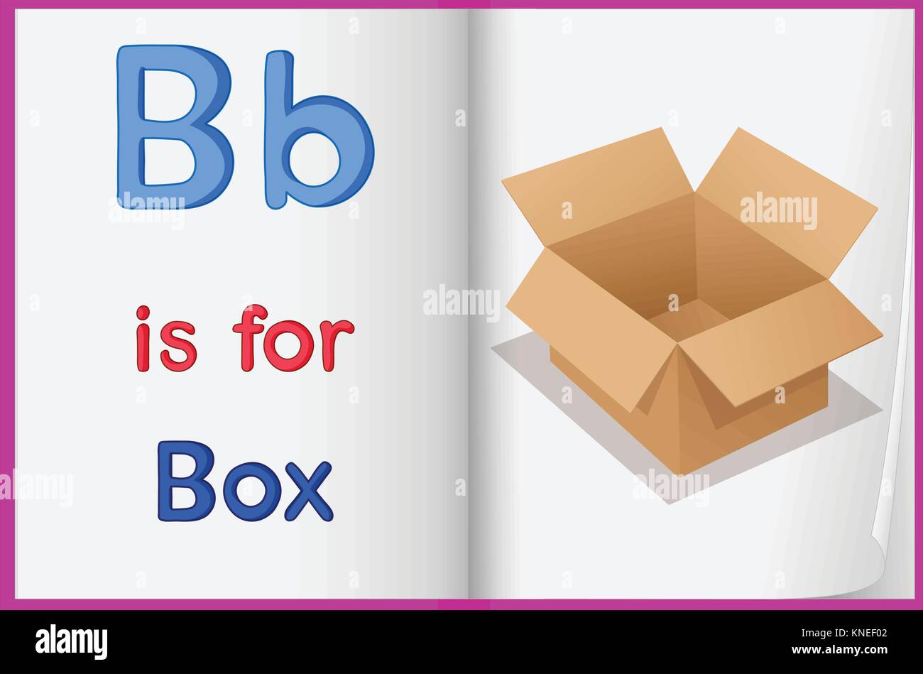 Illustration of a box in a book on a white background Stock Vector ...