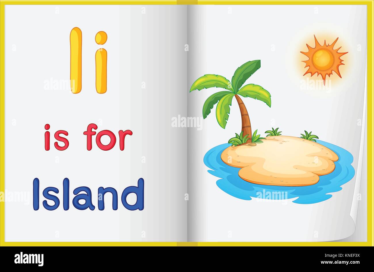 Illustration of an island in a book on a white background Stock Vector ...