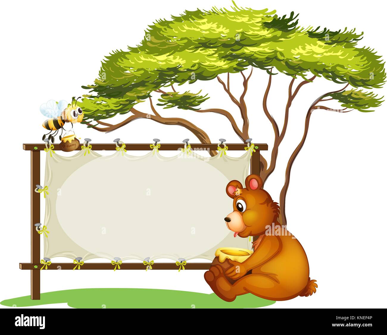 Illustration of a bee and a bear on a white background Stock Vector ...