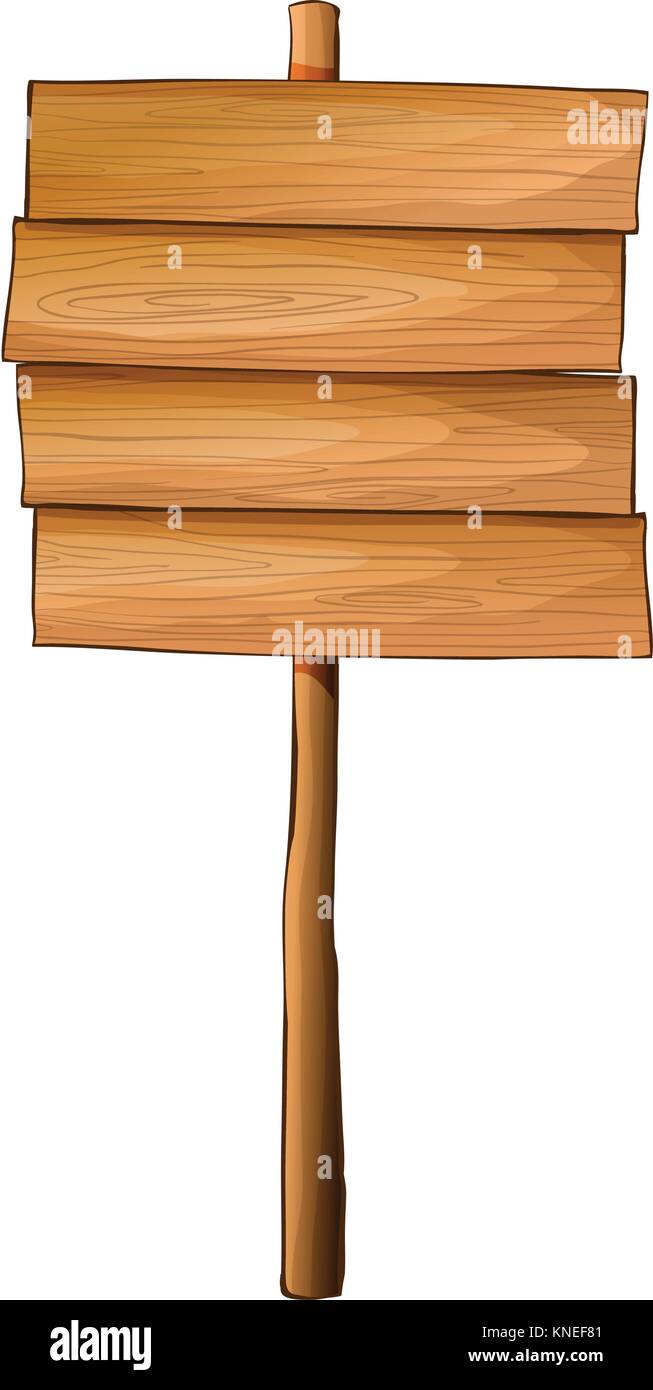 Illustration of a wooden message board on a white background Stock ...