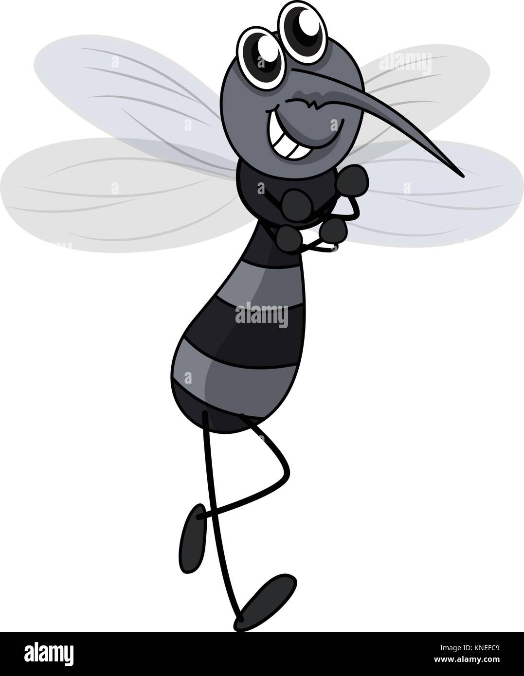 Illustration of a smiling mosquito on a white background Stock Vector ...