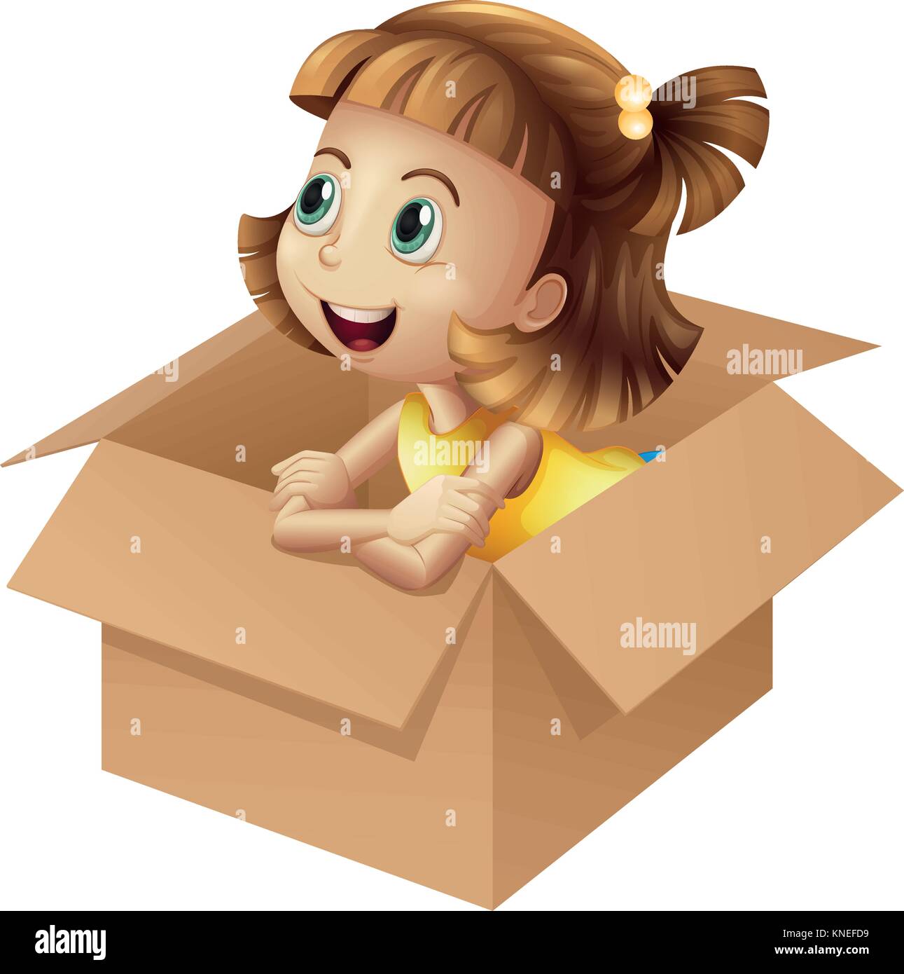 Illustration of girl in a box on white background Stock Vector Image ...