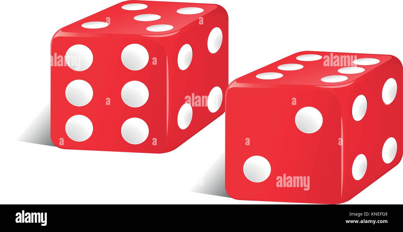 Illustration of red color dices on a white background Stock Vector ...