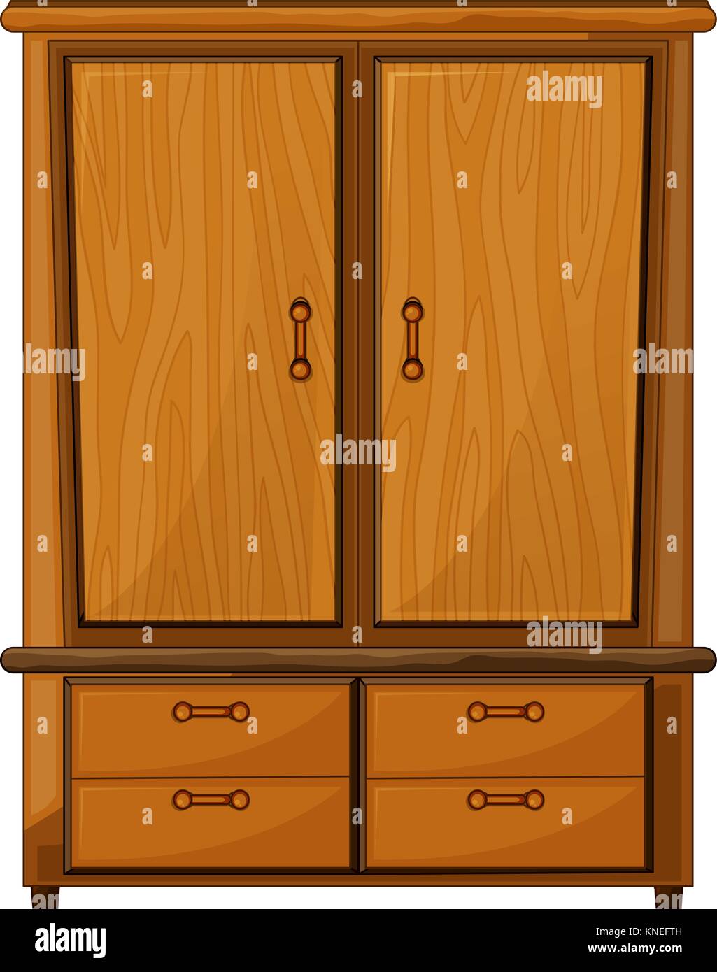 Illustration of a wardrobe on a white background Stock Vector Image ...