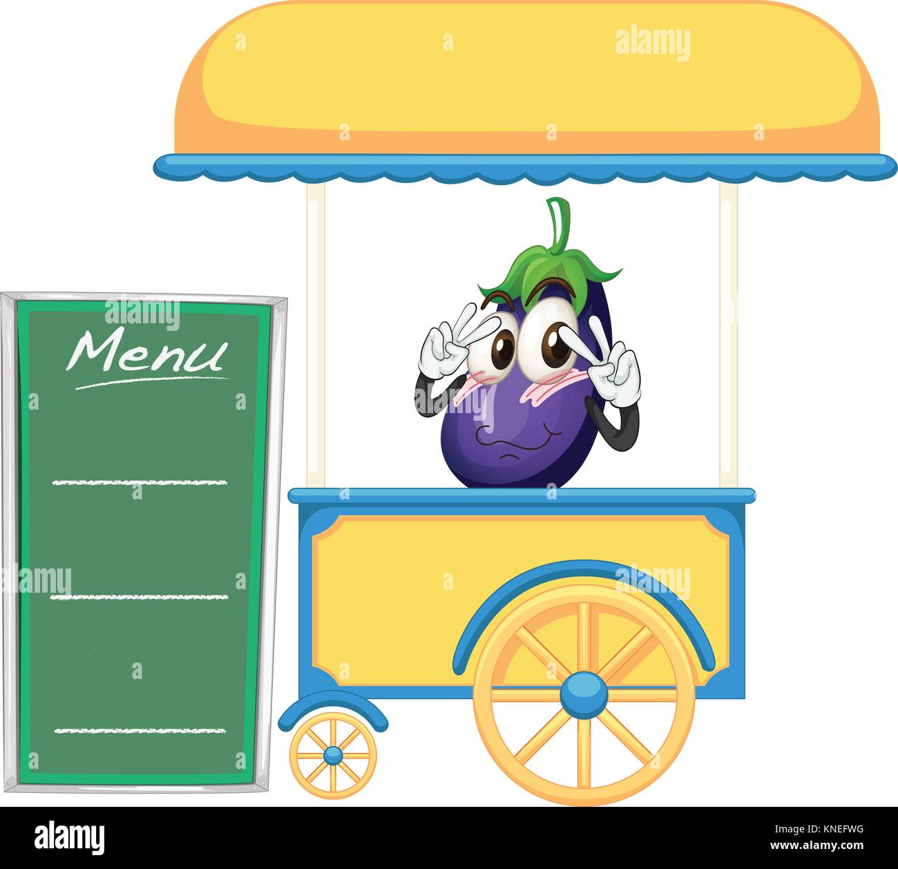 illustration of a cart stall and a fruit on a white background Stock ...