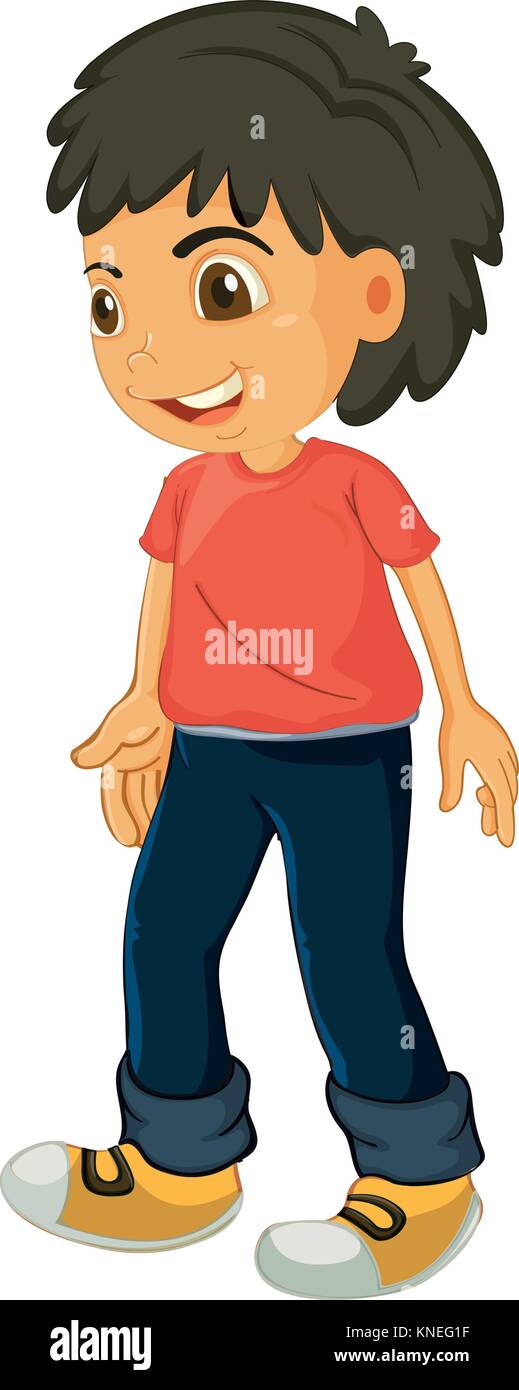 illustration of a boy on a white background Stock Vector Image & Art ...