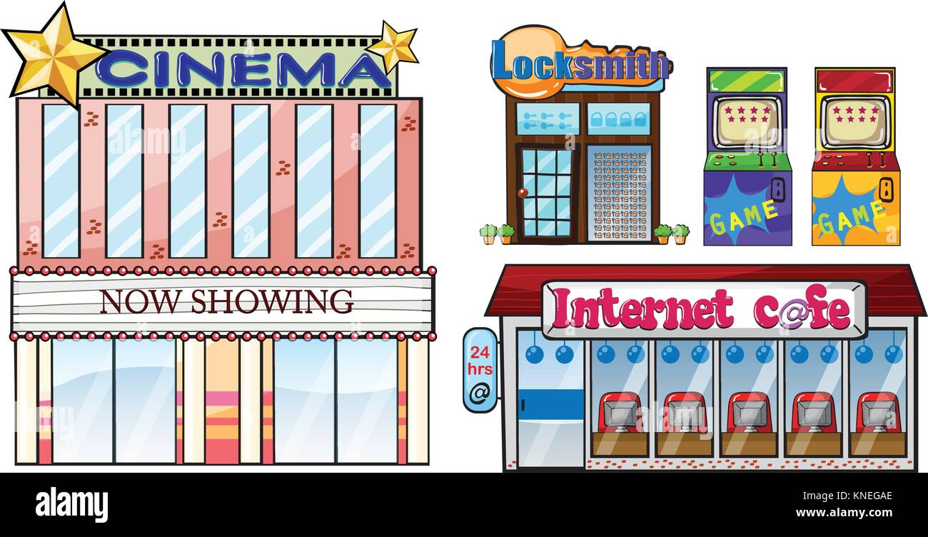 Illustration of a set of shops Stock Vector Image & Art - Alamy