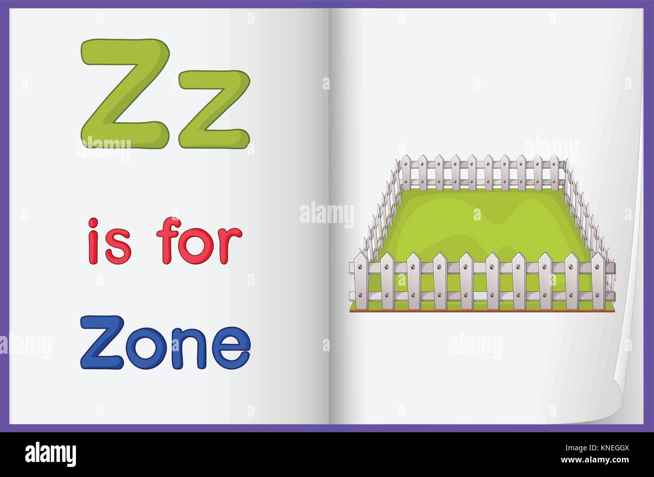 Illustration of a zone in a book on a white background Stock Vector ...