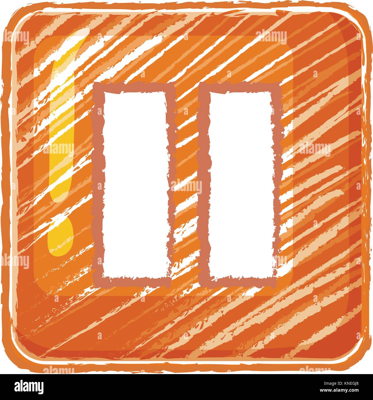 Illustration of a pause button icon drawing on a white background Stock ...