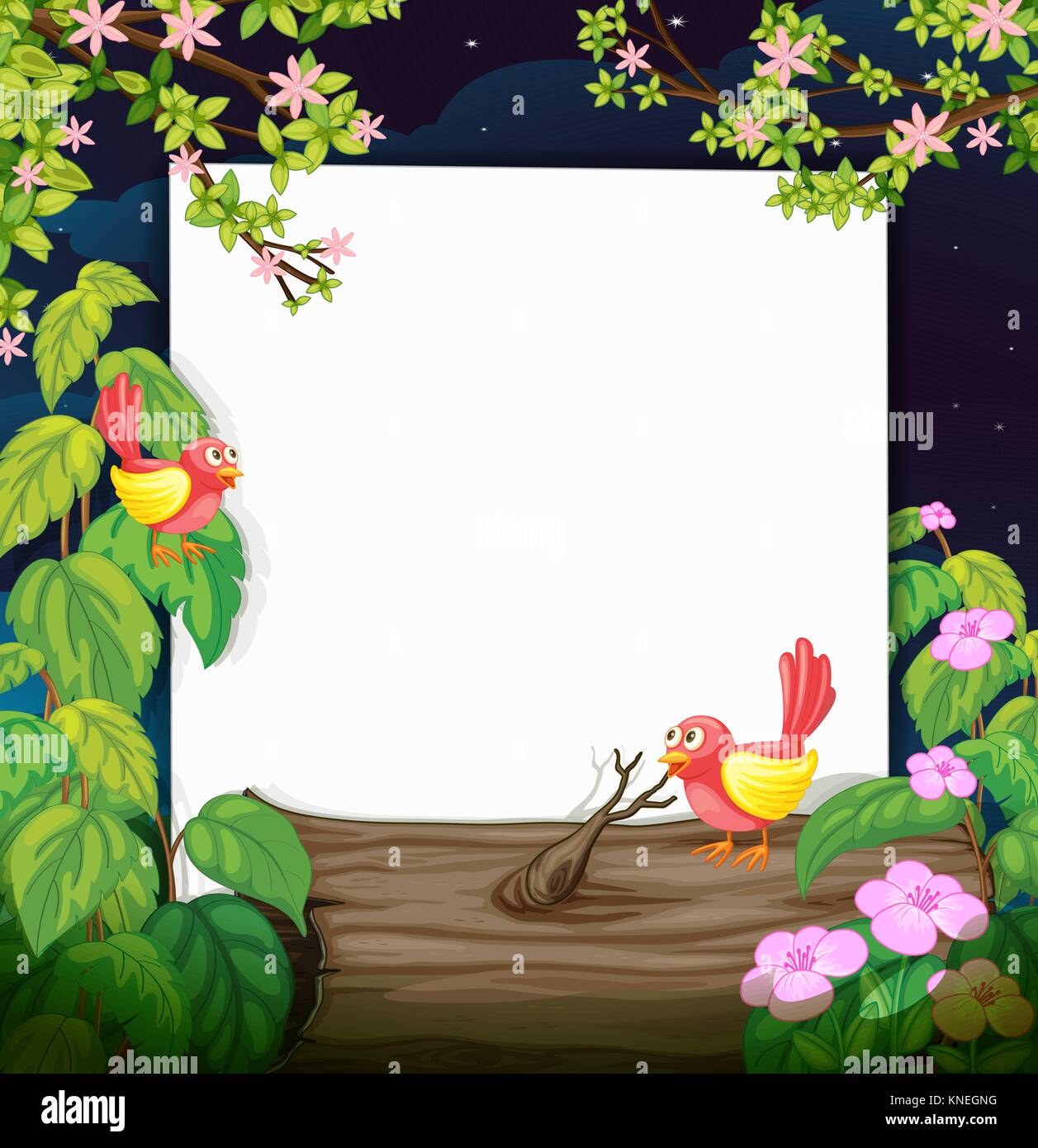 Birds fly in the night sky Stock Vector Images - Alamy