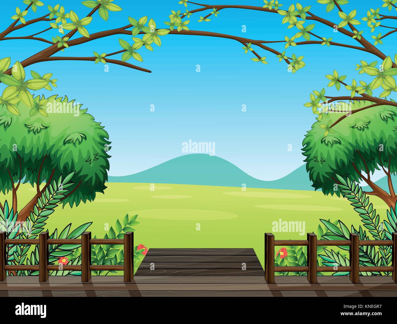 Illustration of a natural view of nature Stock Vector Image & Art - Alamy