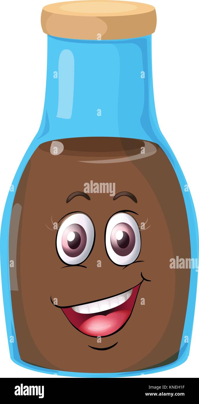 illustration of a face on a bottle on a white background Stock Vector ...