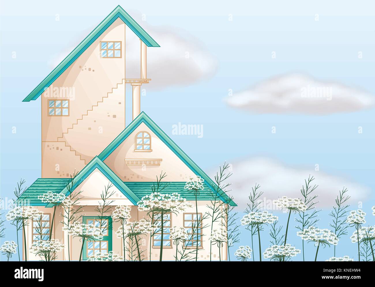 Illustration of a big house Stock Vector Image & Art - Alamy
