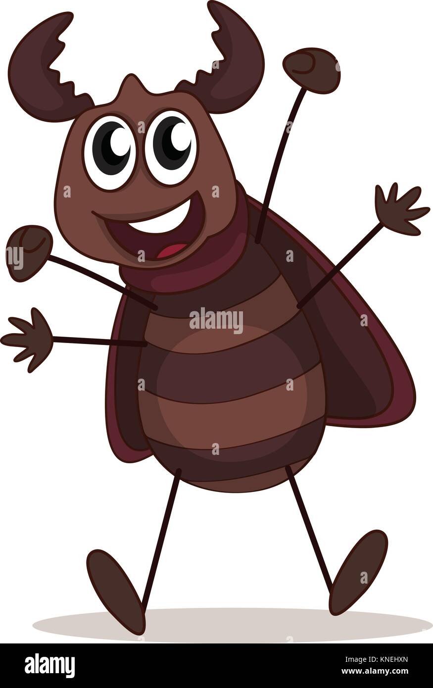Illustration of a smiling beetle on a white background Stock Vector ...