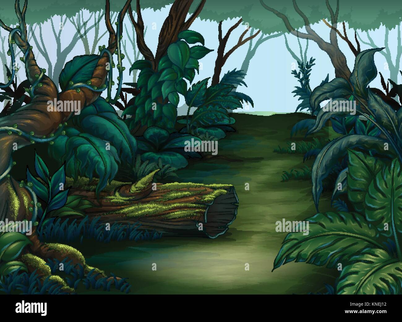 Illustration of a clean and green forest Stock Vector Image & Art - Alamy