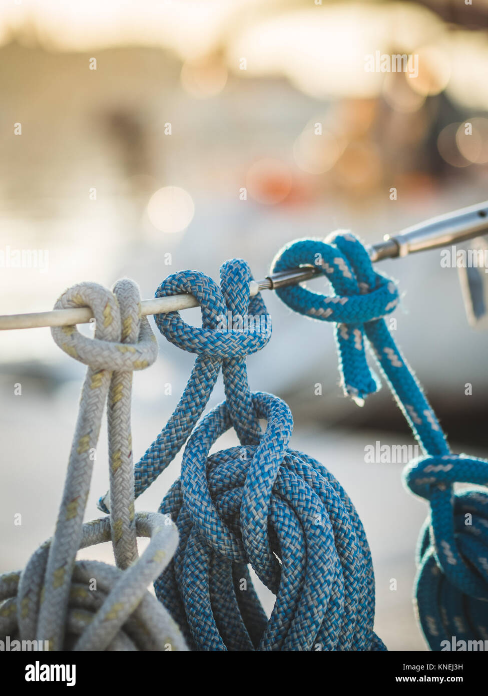 Ropes on a sailing boat Stock Photo - Alamy