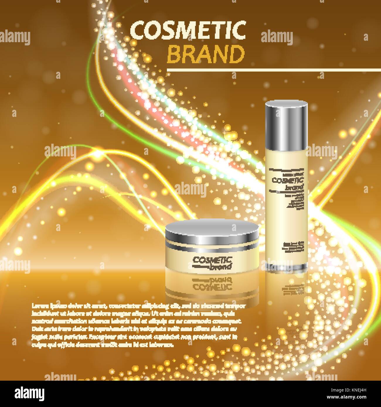3D realistic cosmetic bottle ads template. Cosmetic brand advertising ...