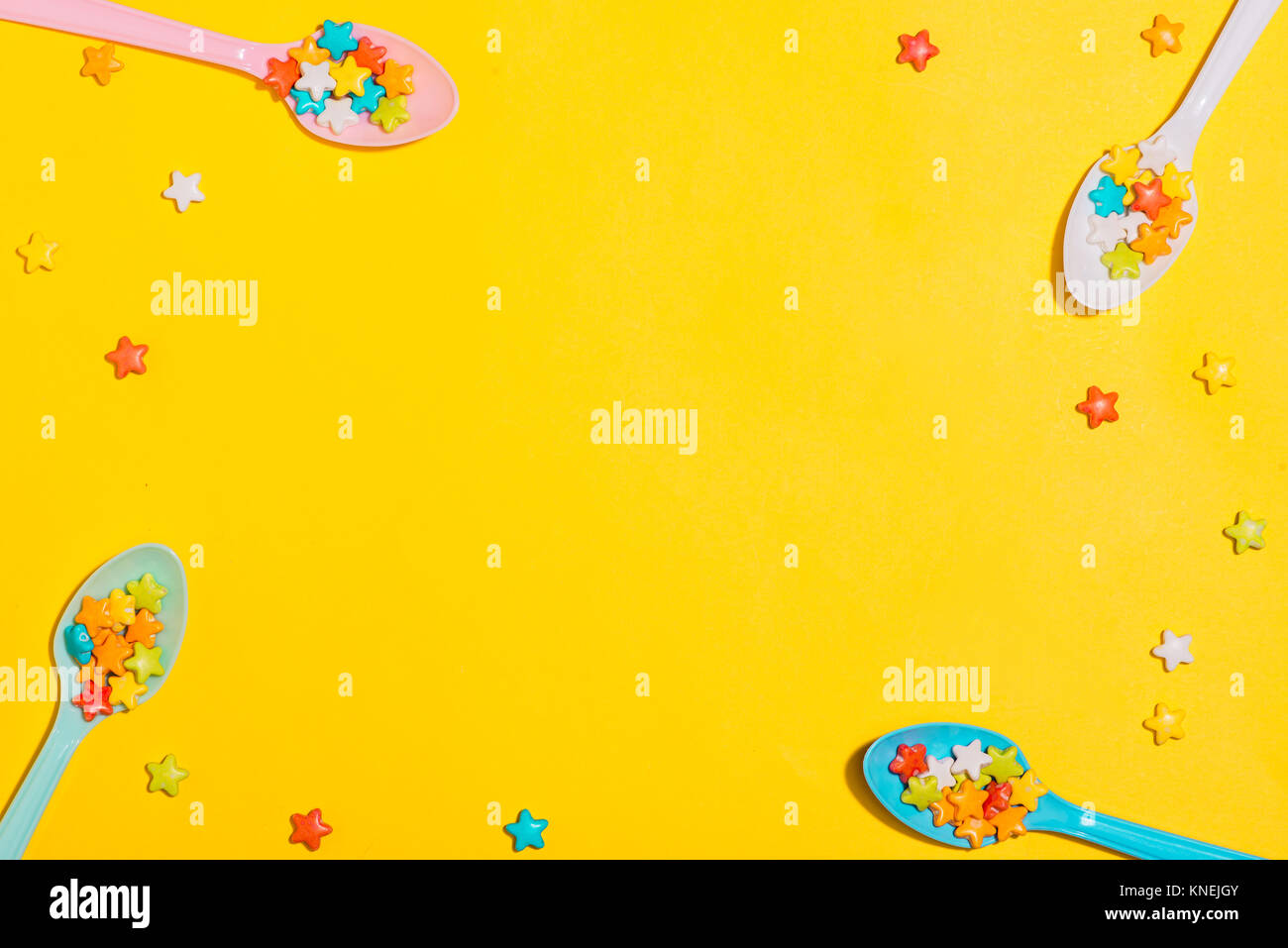 Birthday party background. Celebration concept. Flat lay Stock Photo ...