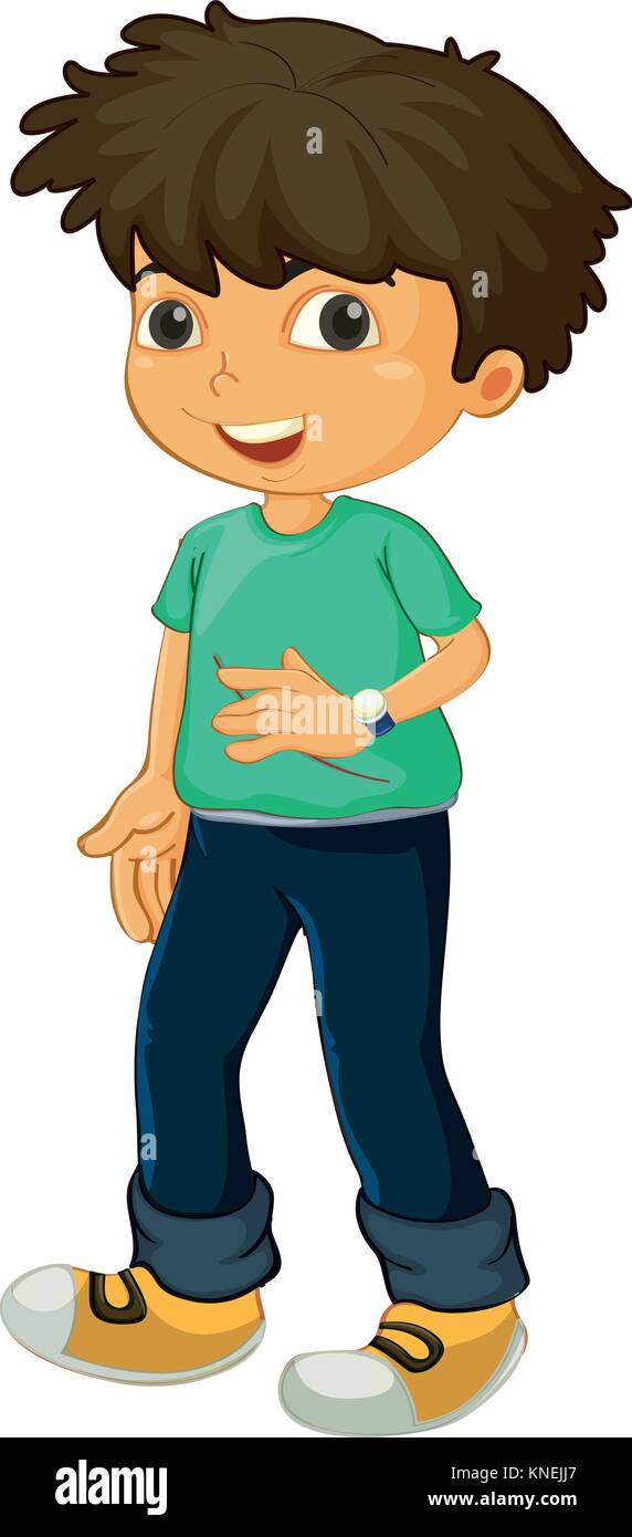 illustration of a boy on a white background Stock Vector Image & Art ...