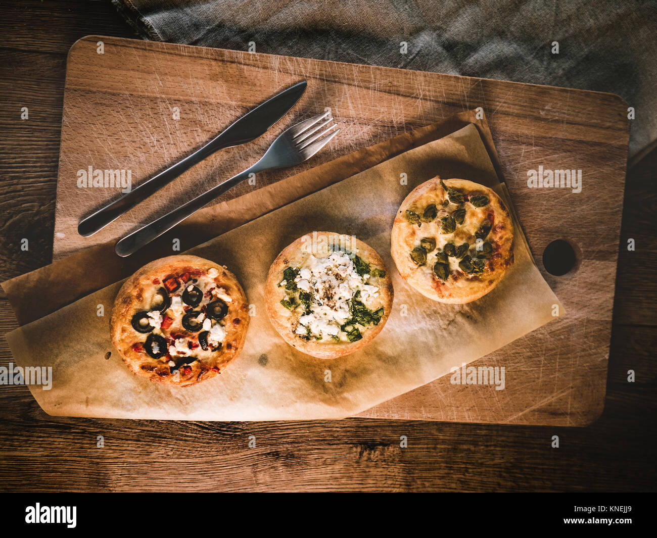 Selection of Pizzettes Stock Photo - Alamy