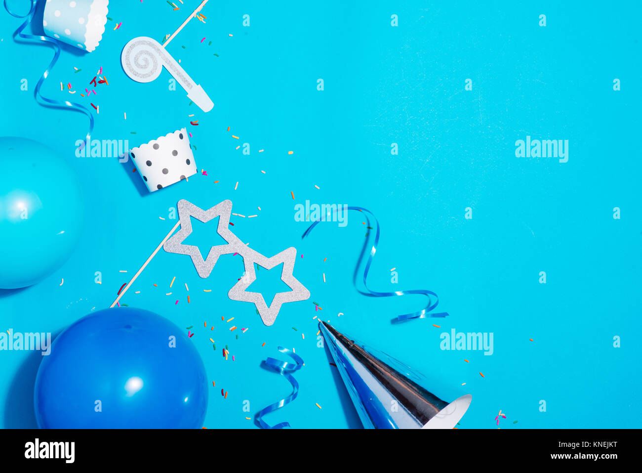 Birthday party background. Celebration concept. Flat lay Stock Photo ...