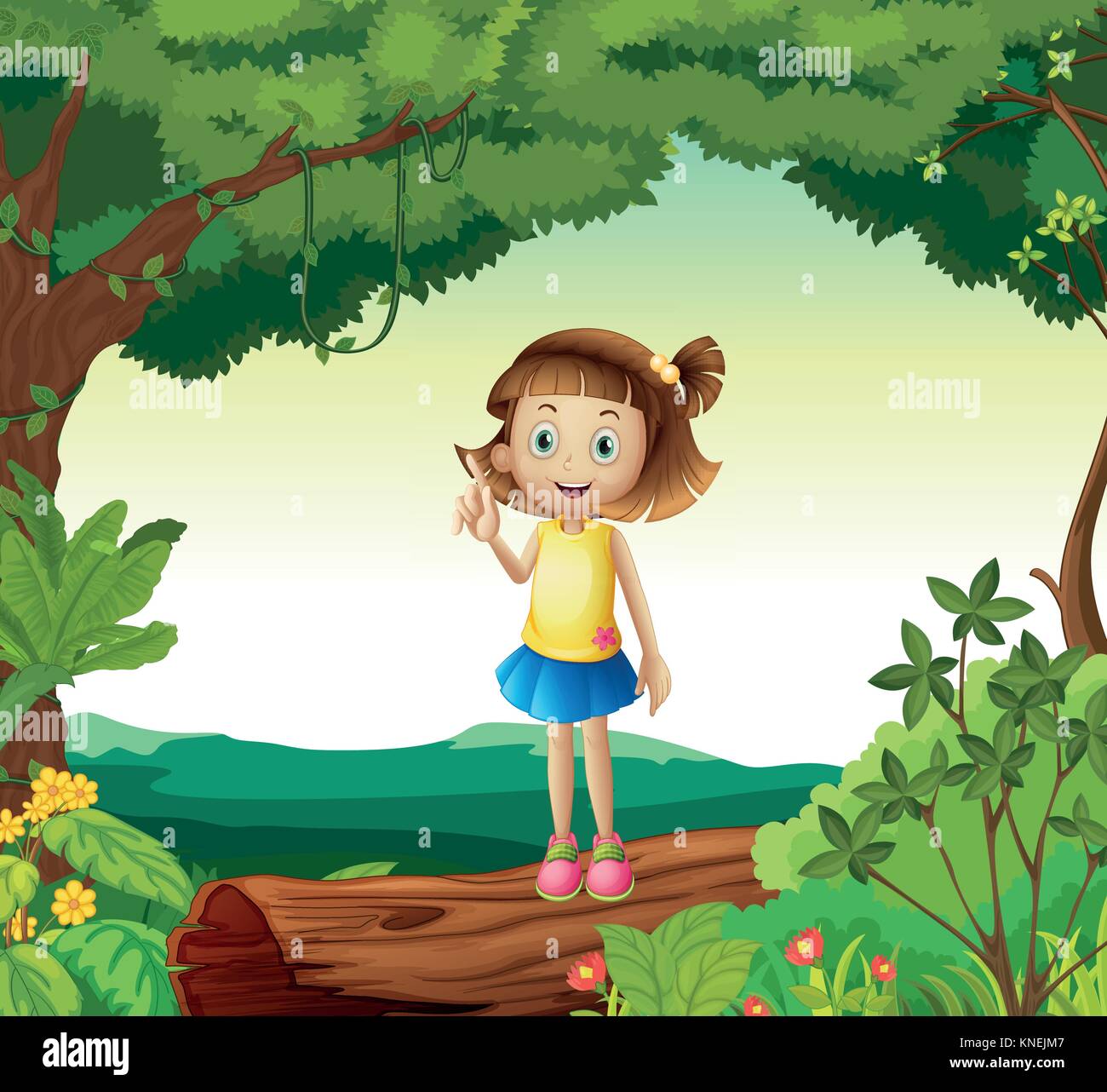 Illustration of a girl under tree in nature Stock Vector Image & Art ...