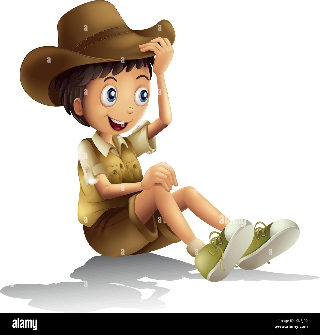 illustration of a boy on a white background Stock Vector Image & Art ...