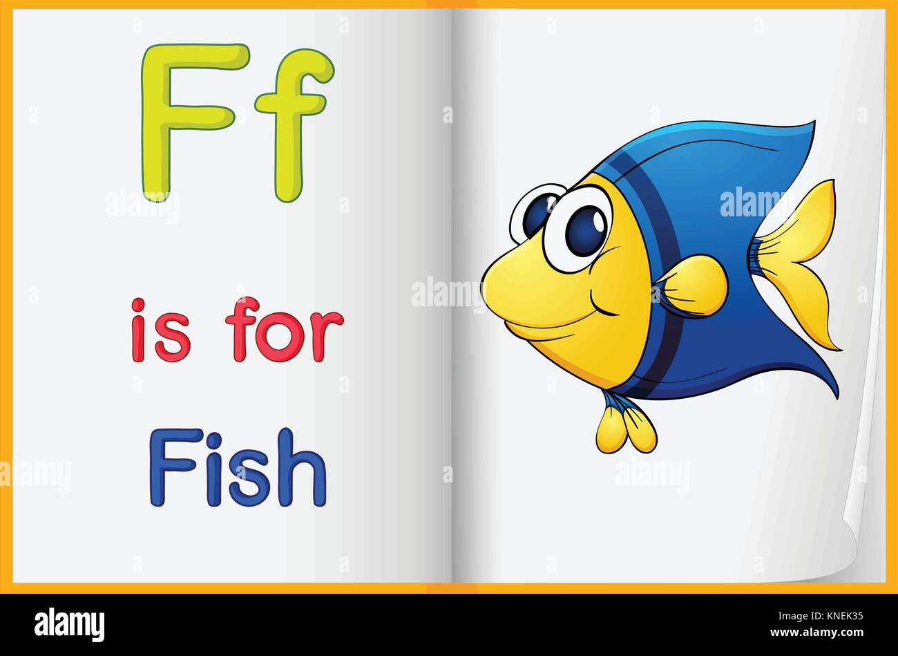 Illustration of a fish in a book on a white background Stock Vector ...