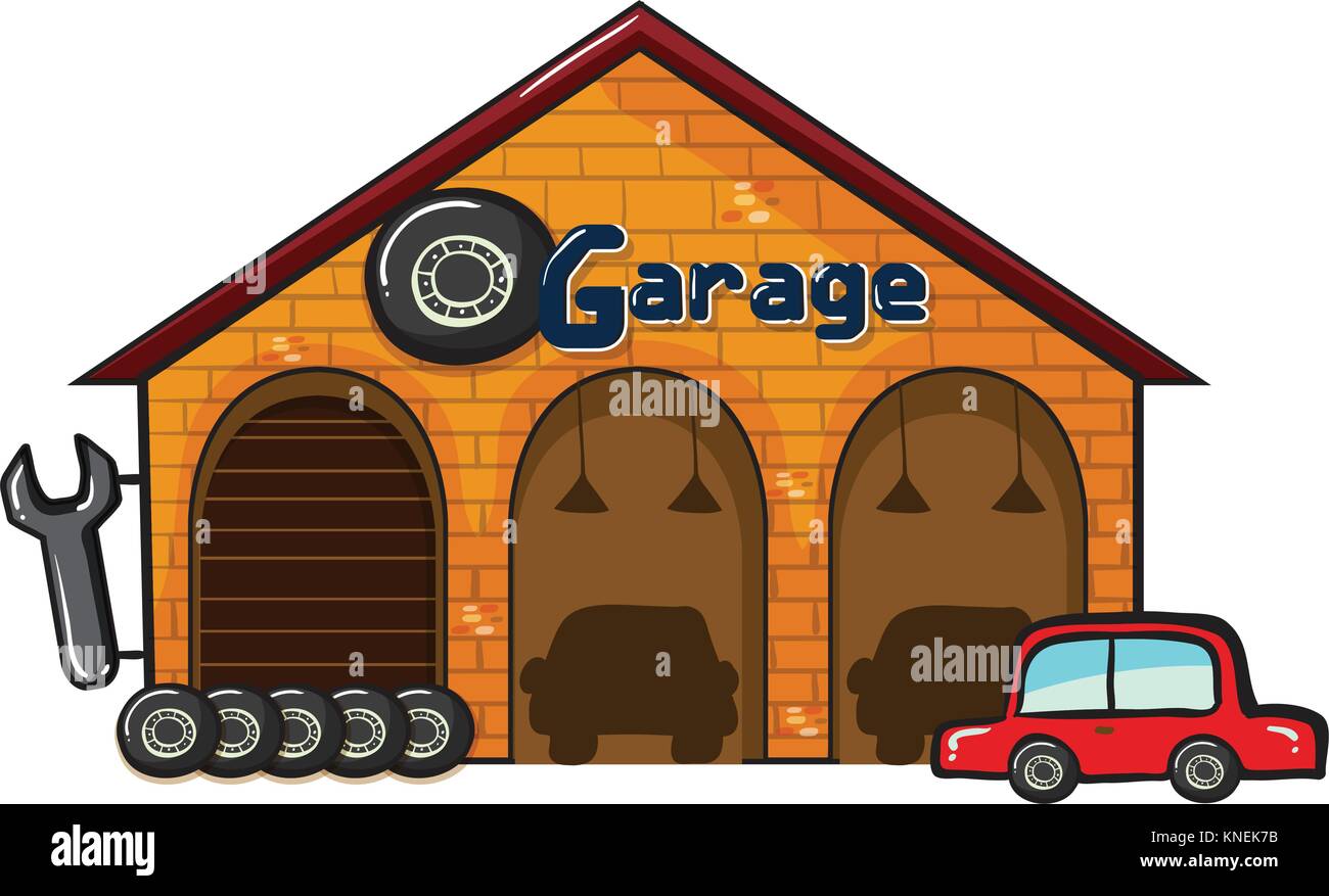 illustration of a garage on a white background Stock Vector Image & Art ...