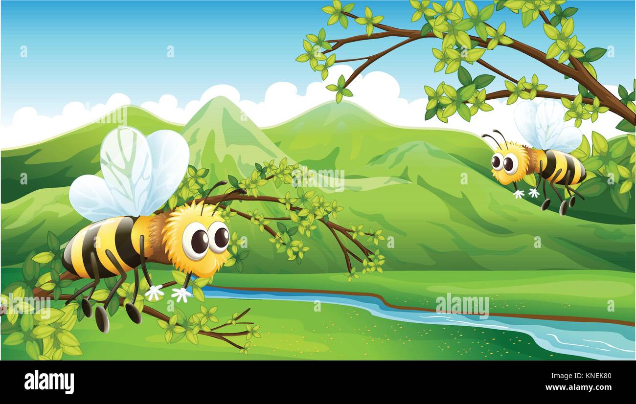 Two insects flying Stock Vector Images - Alamy